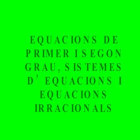 Equacions | PPT