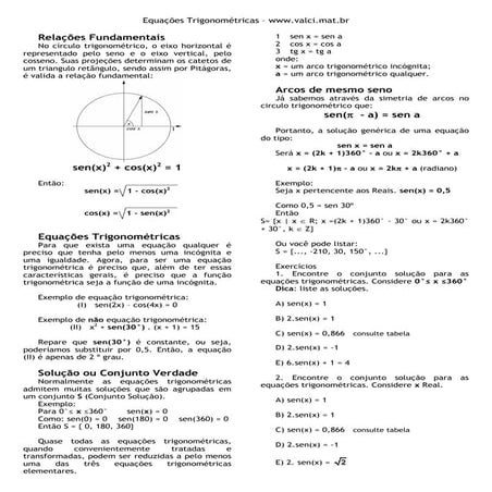 Equacoes Trigonometricas
