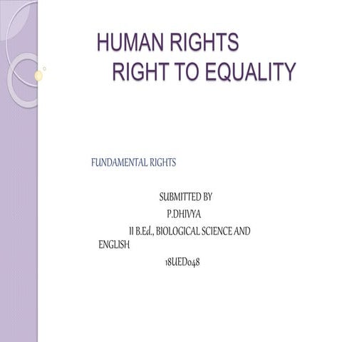 Rights to equality | PPTX