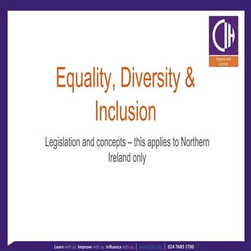 Equality, diversity inclusion NI | PPTX | Debated Sensitive Social ...