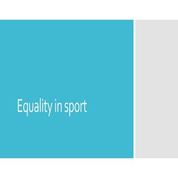 Equality in Sport by Agata Byś | PPTX