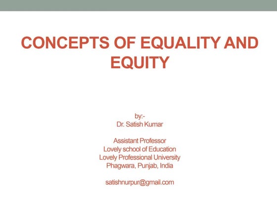 Equity & Equality | PPTX | Medical Health