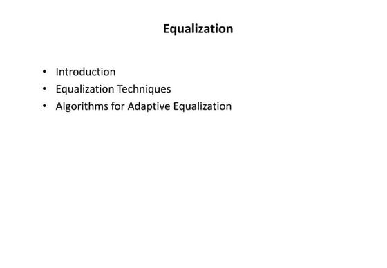 Equalization | PPT