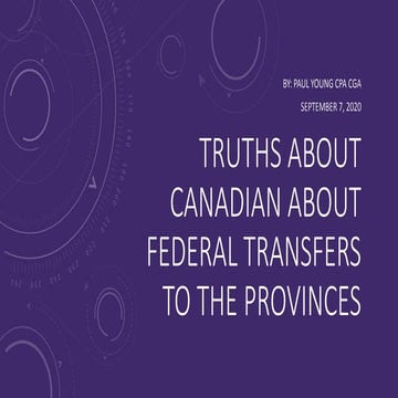 Federal Transfers to Provinces - Canada | PPT