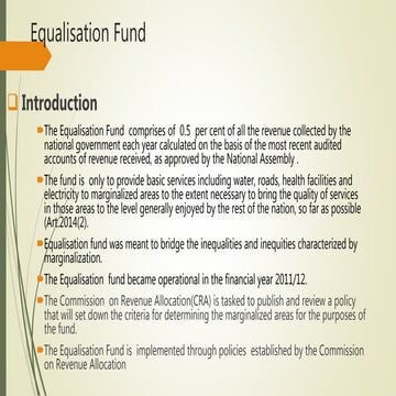Equalization fund in kenya power point | PPT