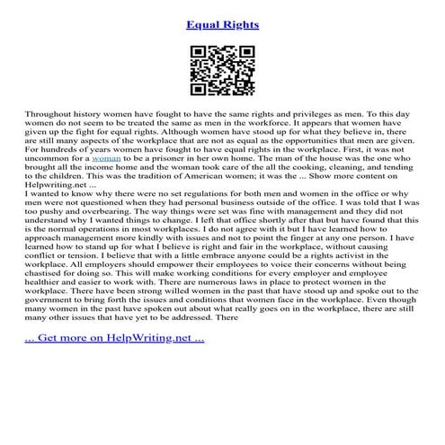 Equal Rights | PDF