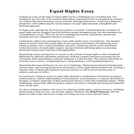 Equal Rights Essay | PDF