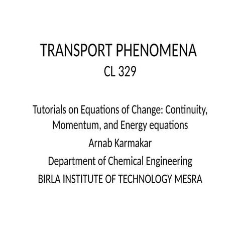 Transport phenomena Solved problems | PDF