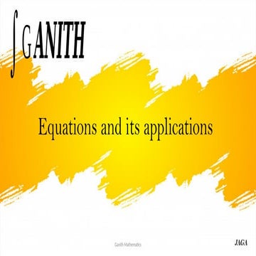 Equations and its applications- problems based on this | PPTX
