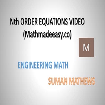 NTH ORDER DERIVATIVE (ENGINEERING MATH) | PPTX