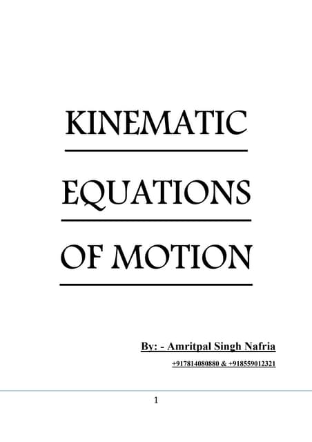 3 equation of motion | PPT | Physics | Science