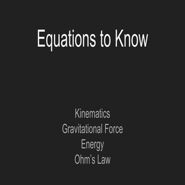 Equations to know | PPTX