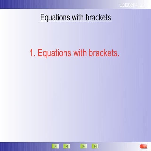 Equations with brackets | PPT