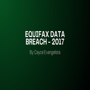 Equifax Data Breach: A Costly Cyber Failure | PDF