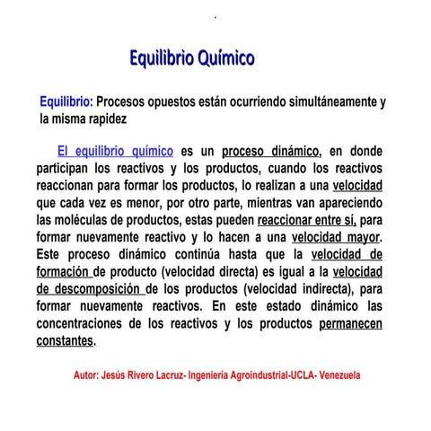 Equilibrio Químico y su Aplicación en Química Analítica: Fundamentos y ...