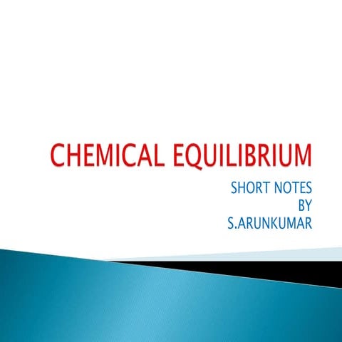 Equilibrium-class 12 chemistry | PPTX