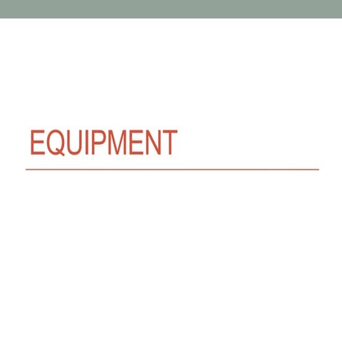 Equipment planning | PPTX