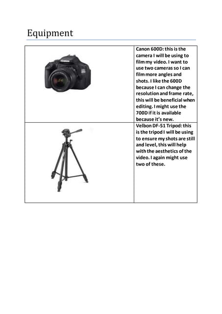 Equipment list | PDF