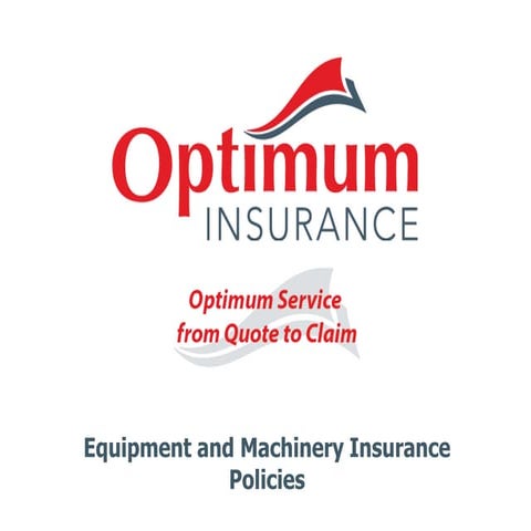 Equipment and Machinery Insurance Policies | PDF