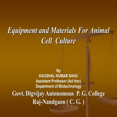 LABORATORY SETUP OF A CELL CULTURE LAB | PPTX