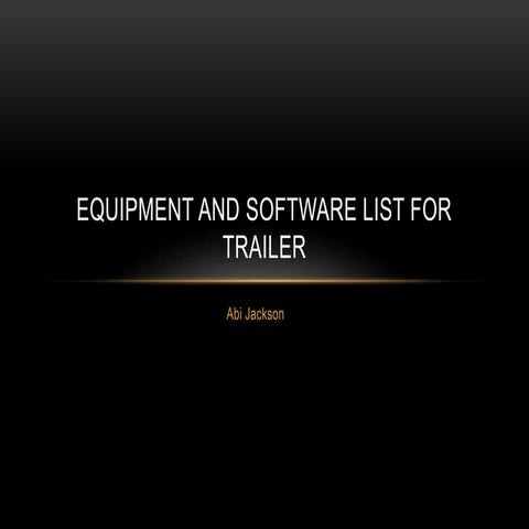 Equipment and software list | PPTX