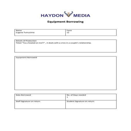 Equipment borrowing | DOCX