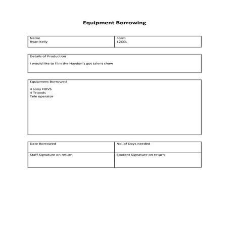 Equipment borrowing | PDF