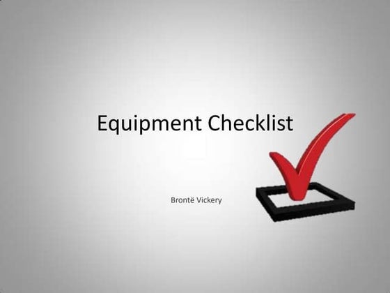 Equipment checklist | PPT