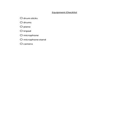 Equipment checklist | DOCX