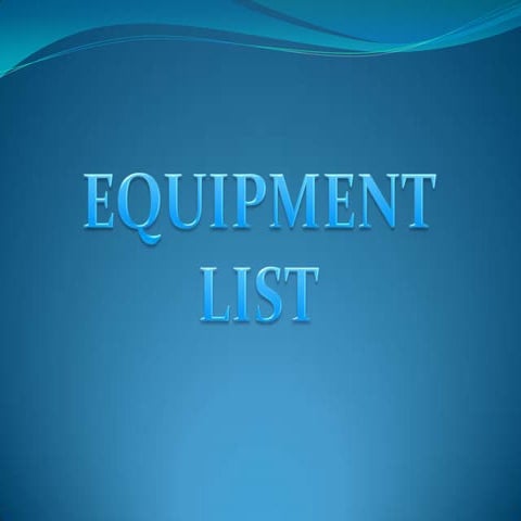 Equipment list | PPT