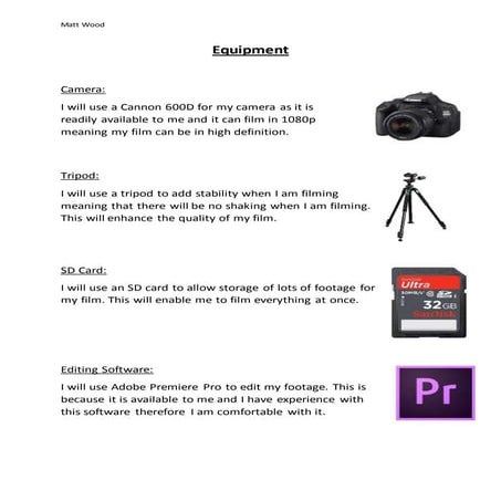 Equipment list | PDF