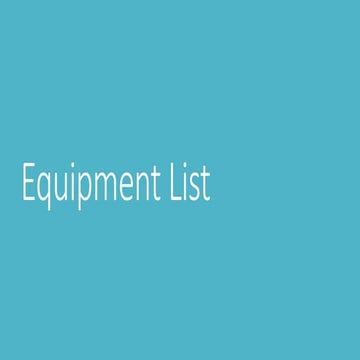 Equipment list | PPT