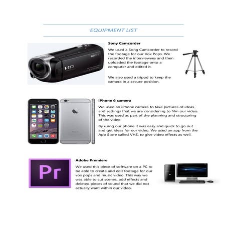 Equipment list | PDF