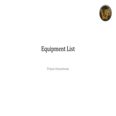 Equipment list | PPTX