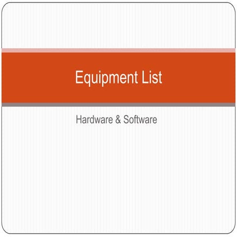 Equipment list power vers | PPT