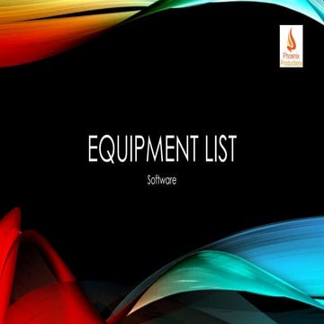 Equipment List: Software | PPT
