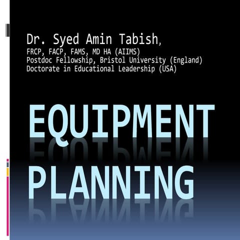 Equipment Planning in Hospitals | PPT