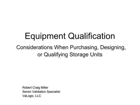Equipment qualification | PPTX | Pharmaceutical Industry | Industries