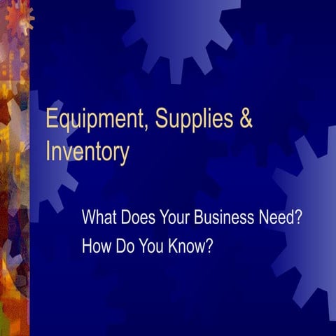 Managing equipment & Supplies | PPT