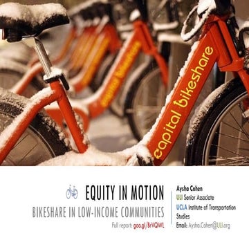 [Slides] Equity in Motion: Bikeshare in Low-Income Communities | PPT