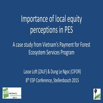 Importance of local equity perceptions in PES | PPT
