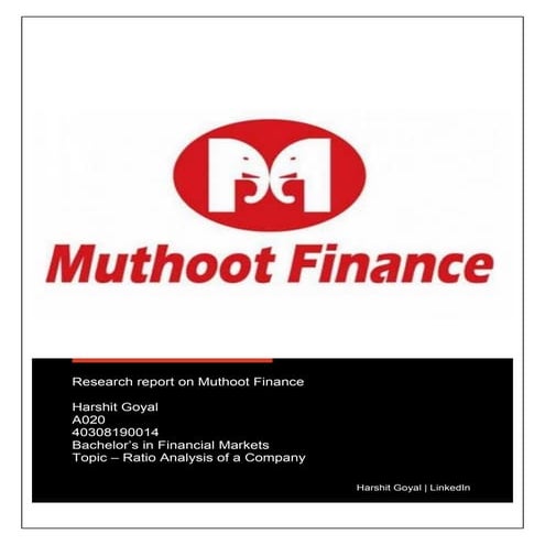 Muthoot Finance Ratio Analysis | PDF