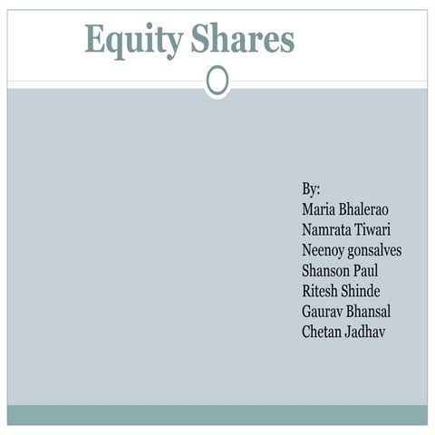 Equity shares ppt | PPT