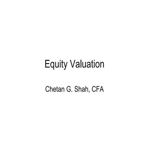 Equity Valuation | PDF