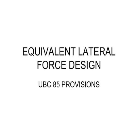 Equivalent Lateral Force Design Ppt Civil Engineering Industry Industries