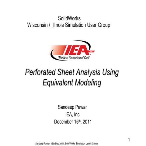 Perforated Sheet Analysis Using Equivalent Modeling | PPT