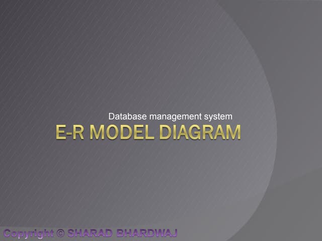 Entity relationship diagram (erd) | PPT