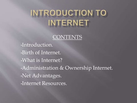 Introduction to Internet | PPT