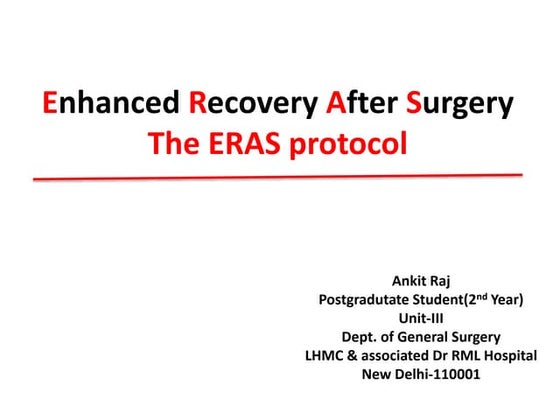 Enhanced Recovery After Surgery | PPT