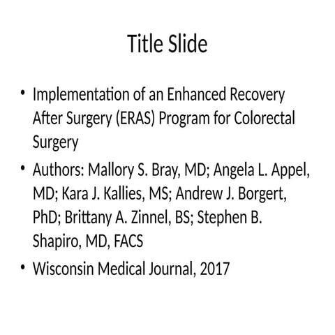 ERAS_Journal_Club_Presentation. for general surgery | PPTX